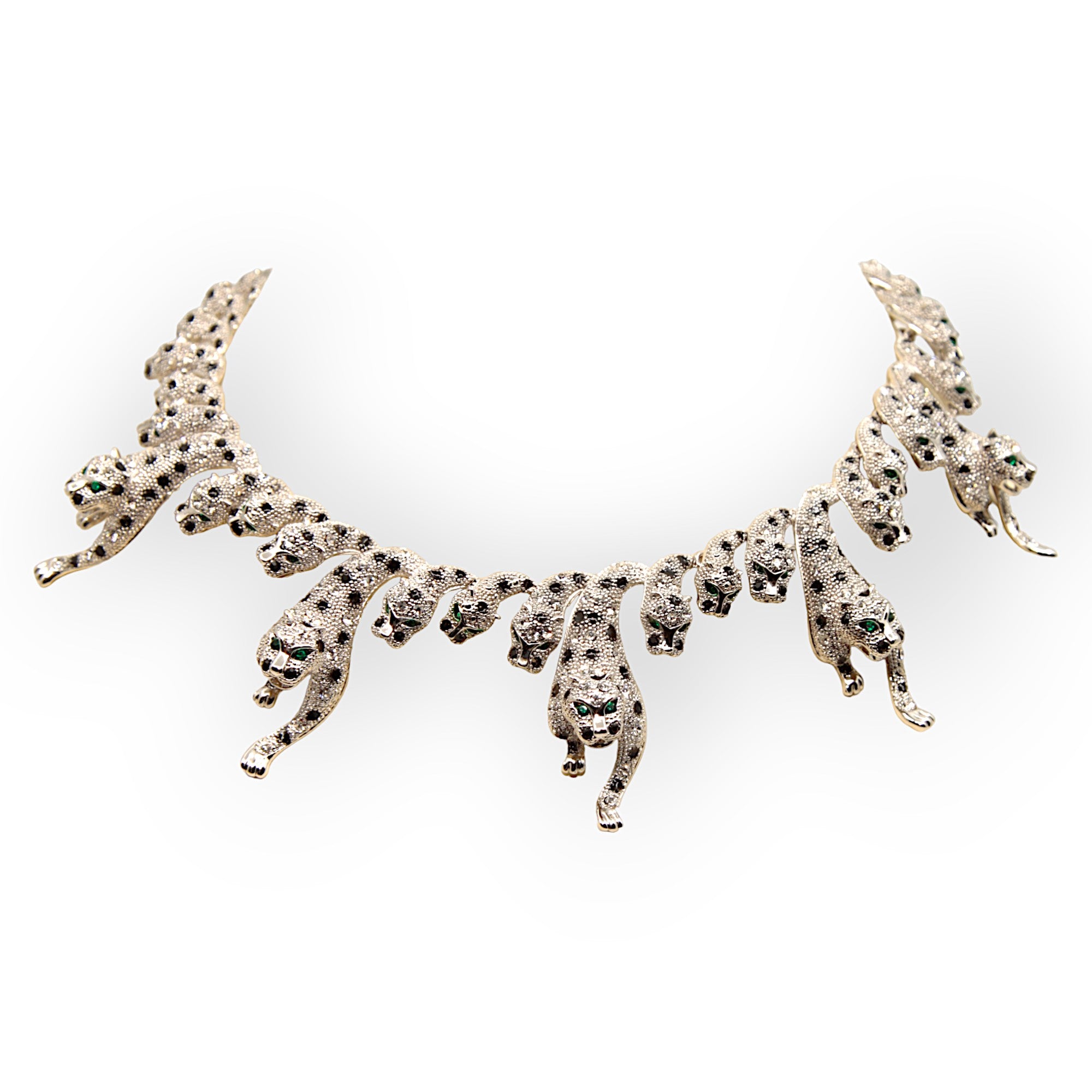 RODIUM LEOPARDS NECKLACE